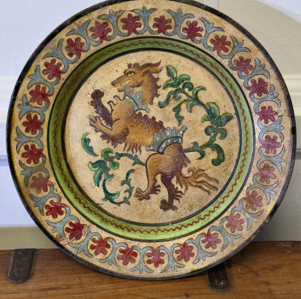 Italian Plate with a Lion from Montopoli Arno, 1960s for sale at Pamono