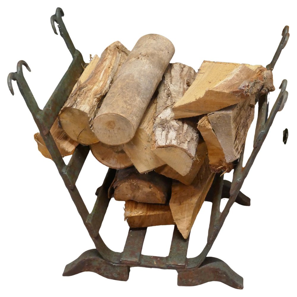 Lage Blacksmith Inglenook Iron Log Carrier for sale at Pamono