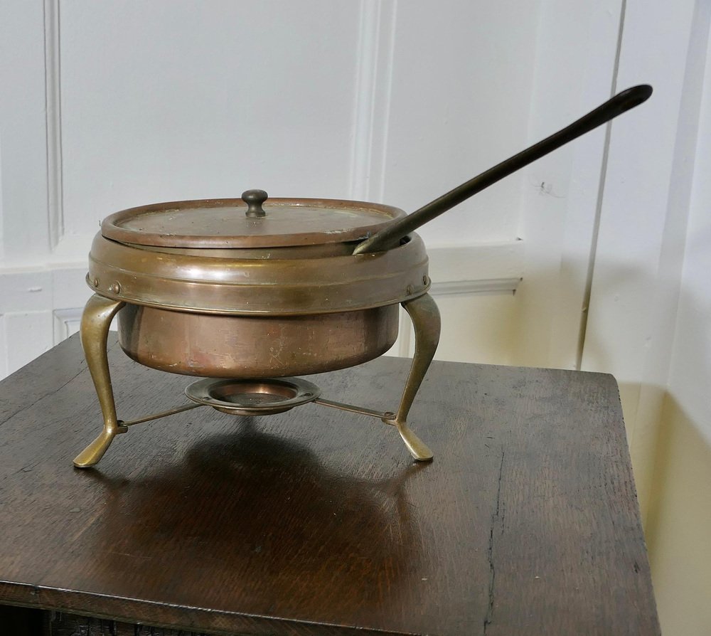Vintage Nader Copper Bain Marie on Stand, 1920s for sale at Pamono