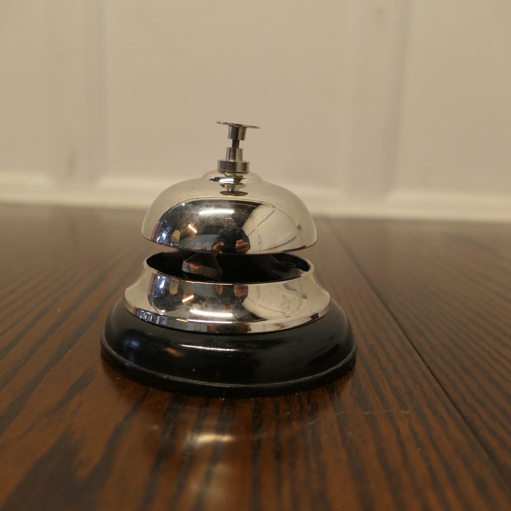 Art Deco Chrome Courtesy Counter Top Bell, 1920s for sale at Pamono