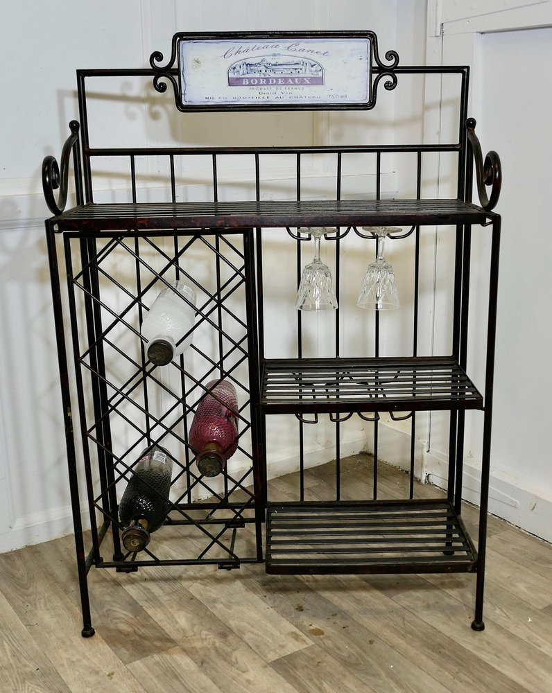 Folding Metal Bordeaux Wine Rack, 1960s for sale at Pamono