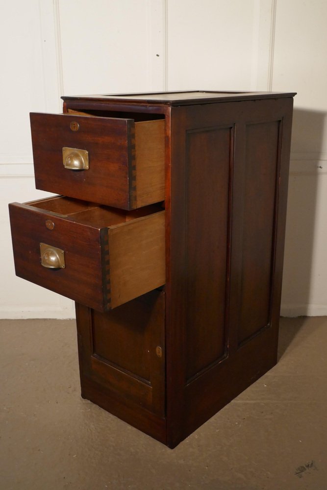 19th Century Heavy Bankers Drawers and Safe Cupboard Pedestal for sale ...