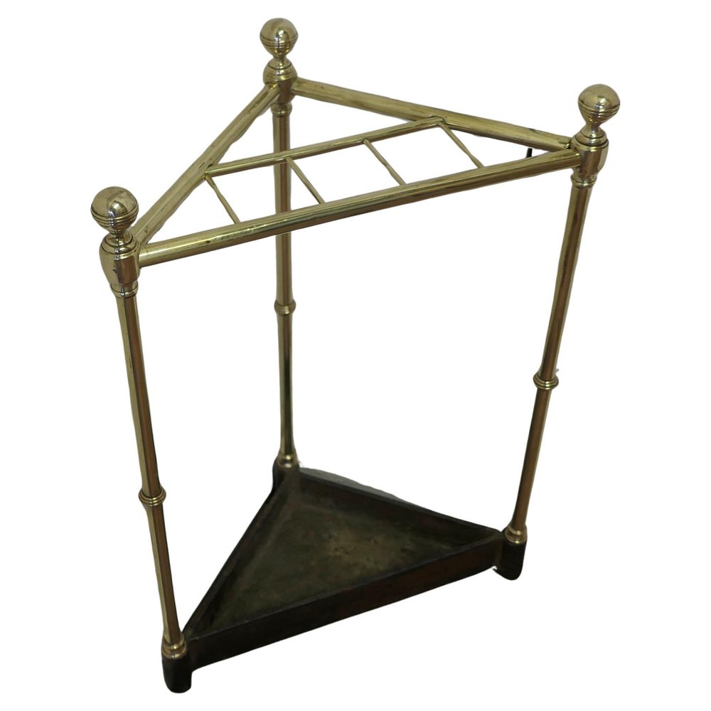 Victorian Brass and Cast Iron Corner Umbrella Stand, 1880s for sale at ...