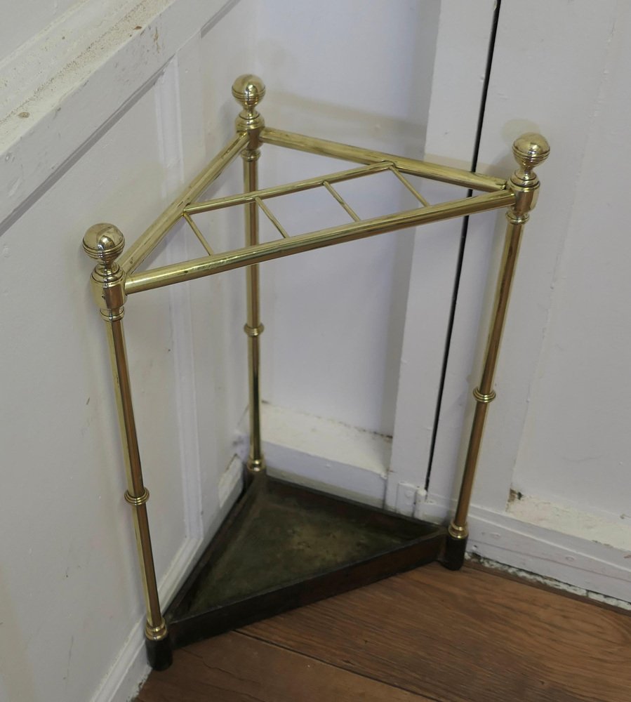 Victorian Brass and Cast Iron Corner Umbrella Stand, 1880s for sale at ...