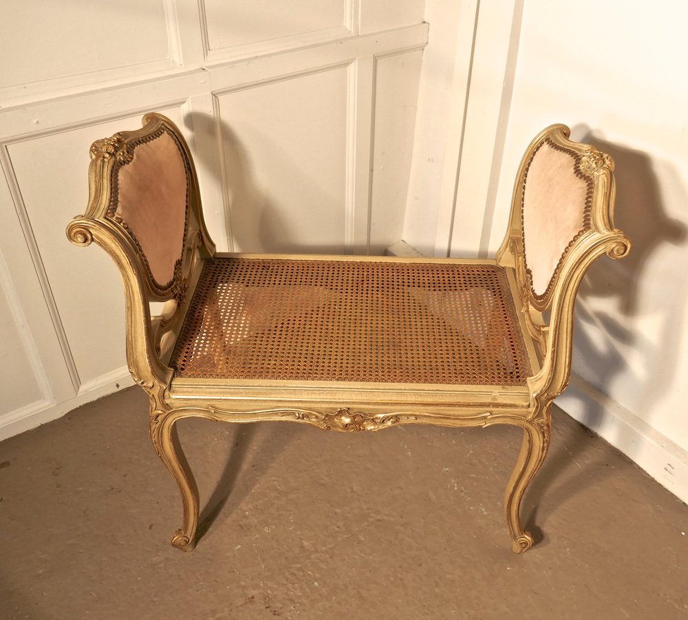 Louis Philippe French Dusky Pink and Gilt Boudoir Window Seat, 1900s ...