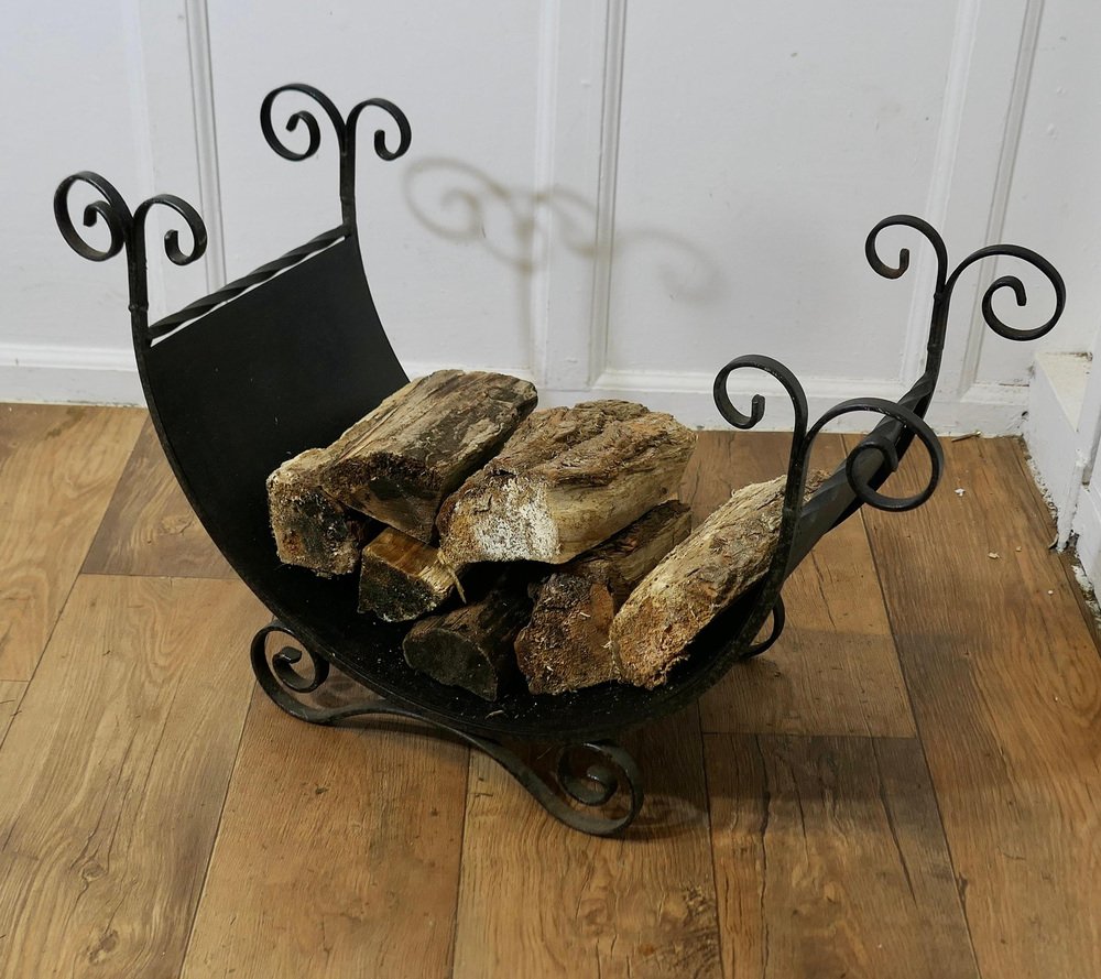 Wrought Iron Log Carrier, 1960s for sale at Pamono