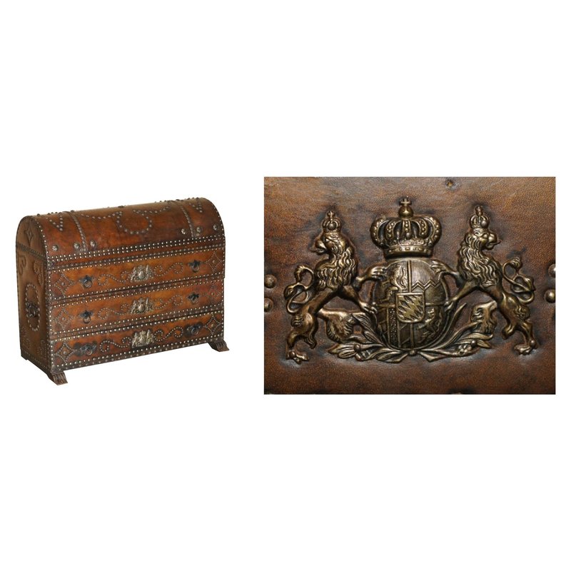 Antique Spanish Armorial Crest Coat of Arms Chest of Drawers with ...