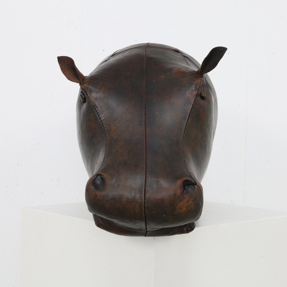 Hippo Ottoman in Leather by Dimitri Omersa for Abercrombie & Fitch ...