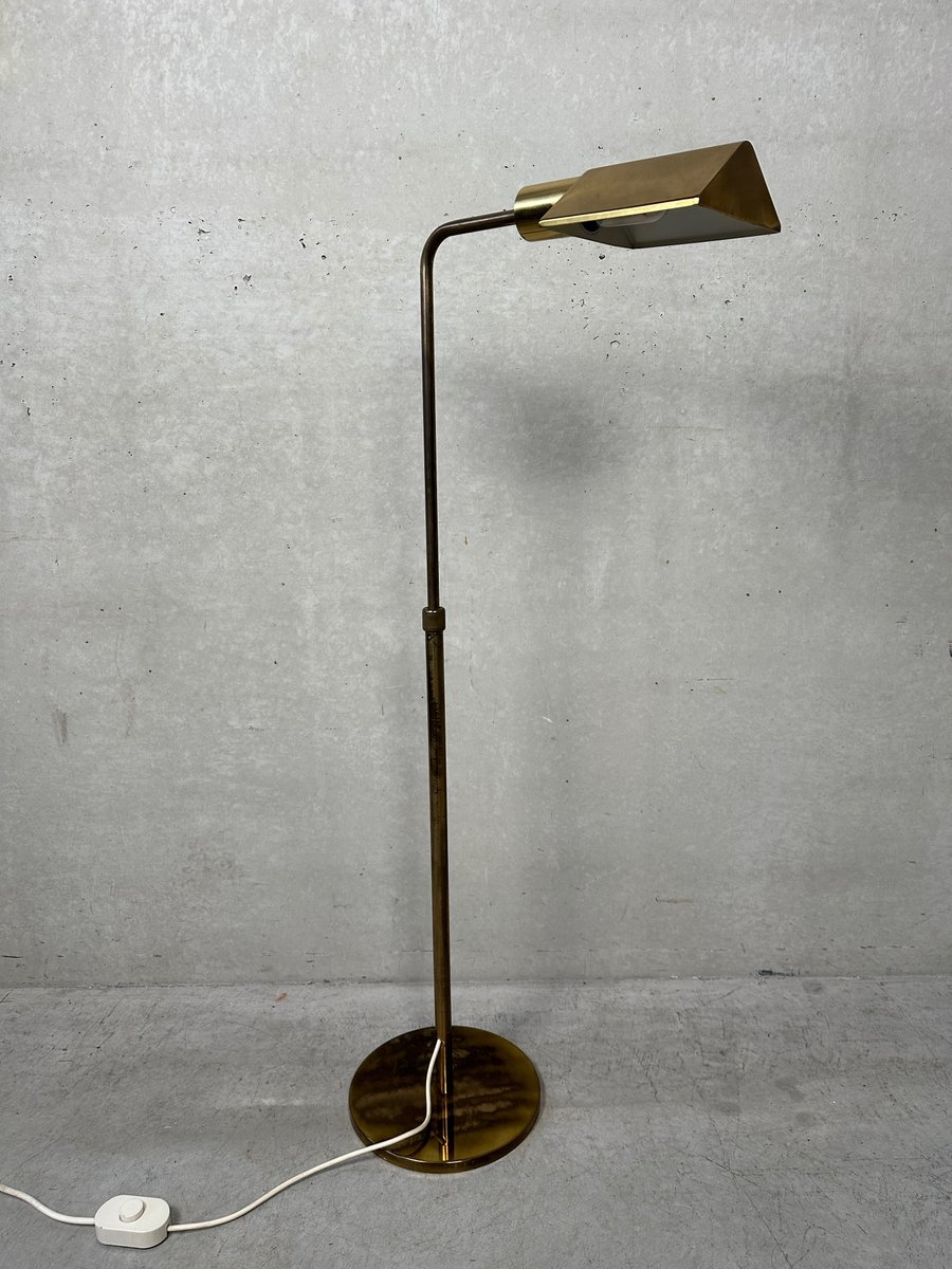 Vintage Brass Reading Floor Lamp for sale at Pamono