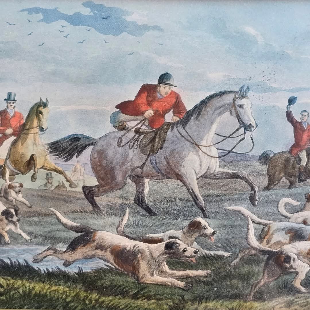 Inglis Sheldon-Williams, Fox Hunting, 1870, Etchings, Framed, Set of 4 ...