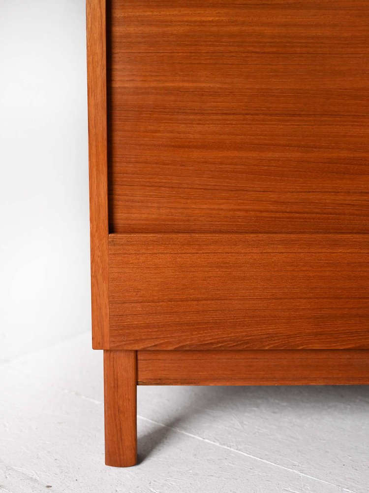 Scandinavian Teak Archive Cabinet with Rolling Shutter Doors, 1950s for ...