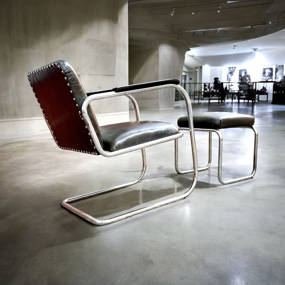Bauhaus Modern Tubular Steel Stool Ottoman Model RH1 by Mauser Werke ...