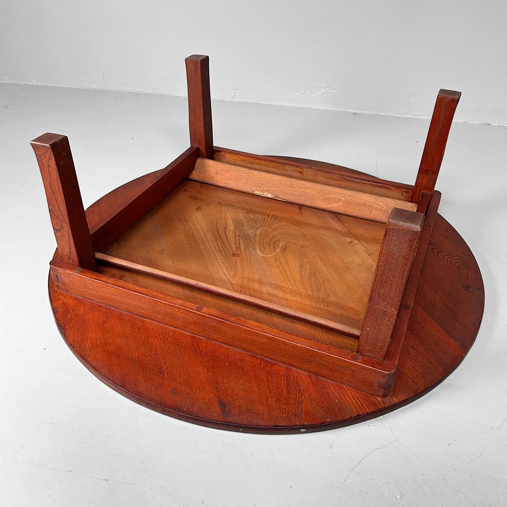 Shōwa Traditional Round Low Table, Japan, 1960s for sale at Pamono