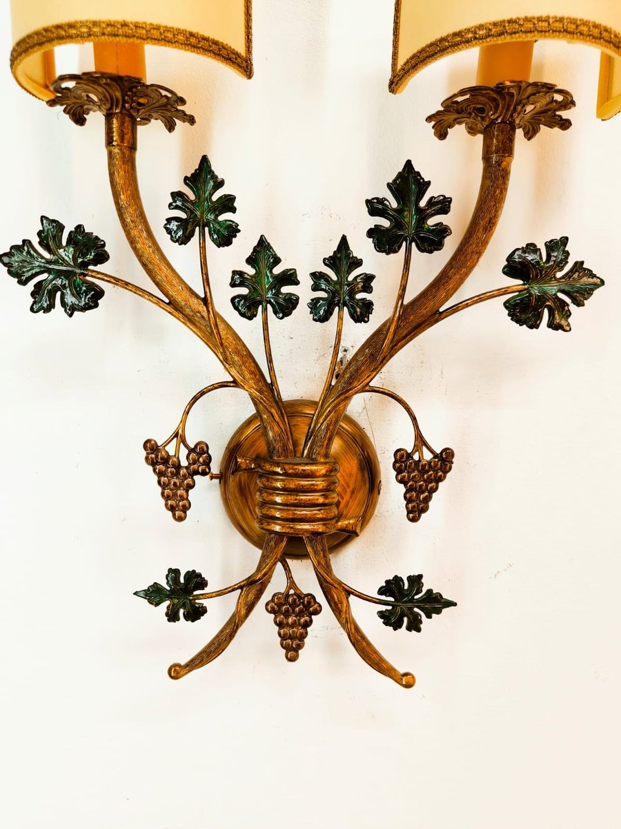Brass Applique with Grapes and Leaves for sale at Pamono