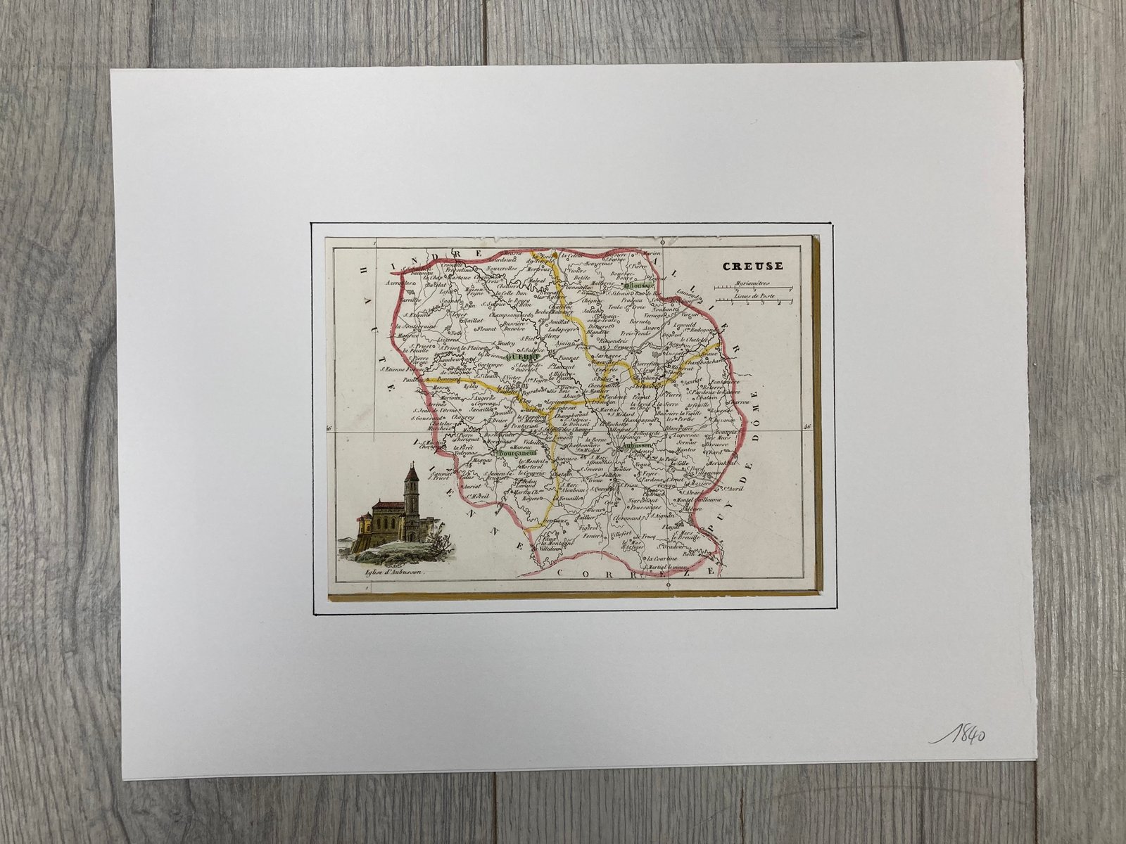 Map of the French Department of the Creuse After Charles v. Monin ...