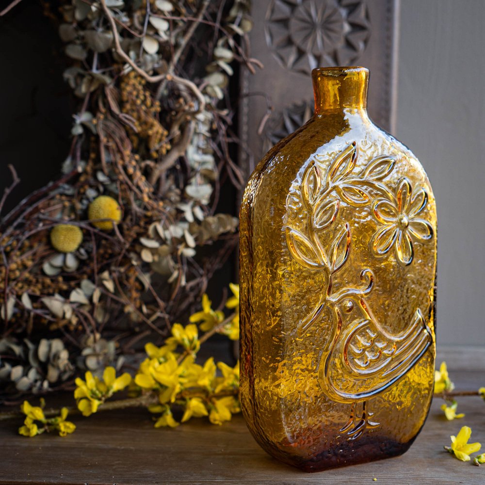 Textured Amber Glass Decanter by Wayne Husted for Stelvia, 1960s for ...