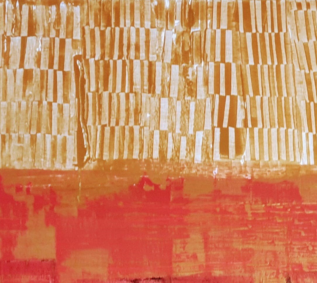 Christian Feltin, Red and Gold, 2024, Acrylic on Canvas for sale at Pamono