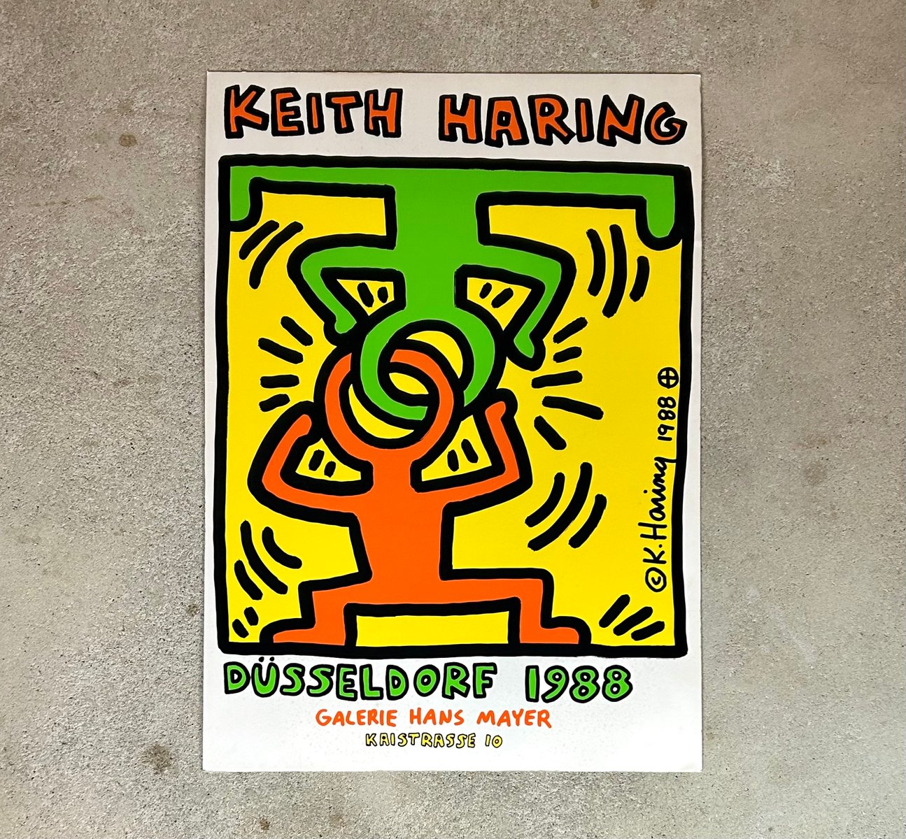Keith Haring, Large Composition from Galerie Hans Mayer, 1988, Screen ...