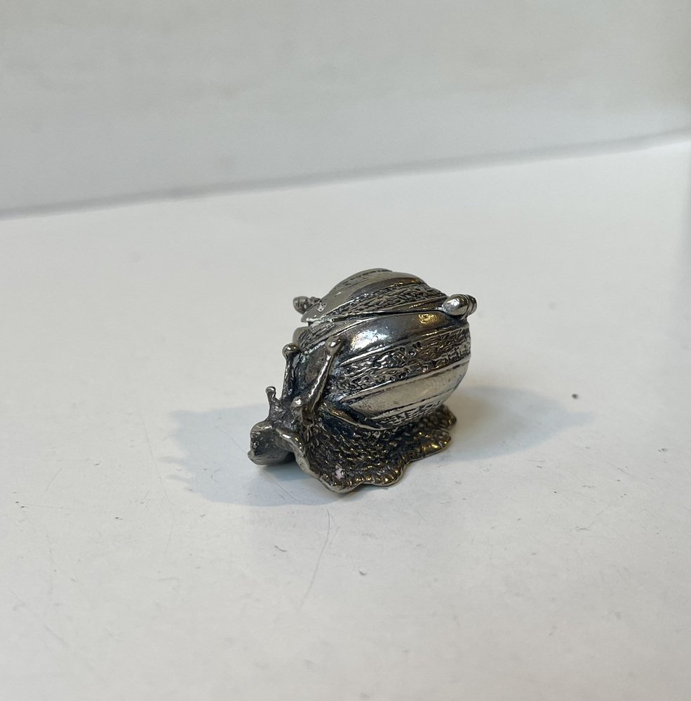 Vintage Italian Figural Snail Pill Box in White Metal, 1980s for sale ...