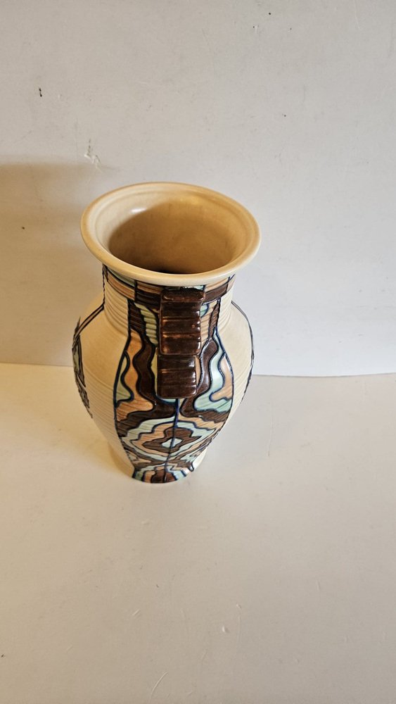 Art Deco Tube Lined Vase by Edith Gater for Royal Caulron, 1930 for ...