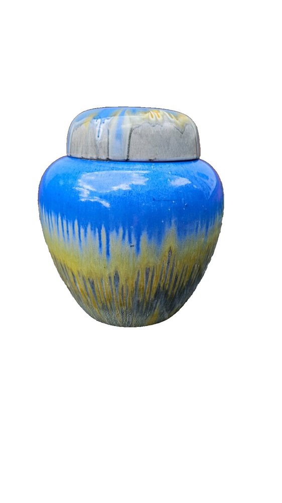 Art Deco Harmony Drip Ware Ginger Jar and Cover, 1930s for sale at Pamono