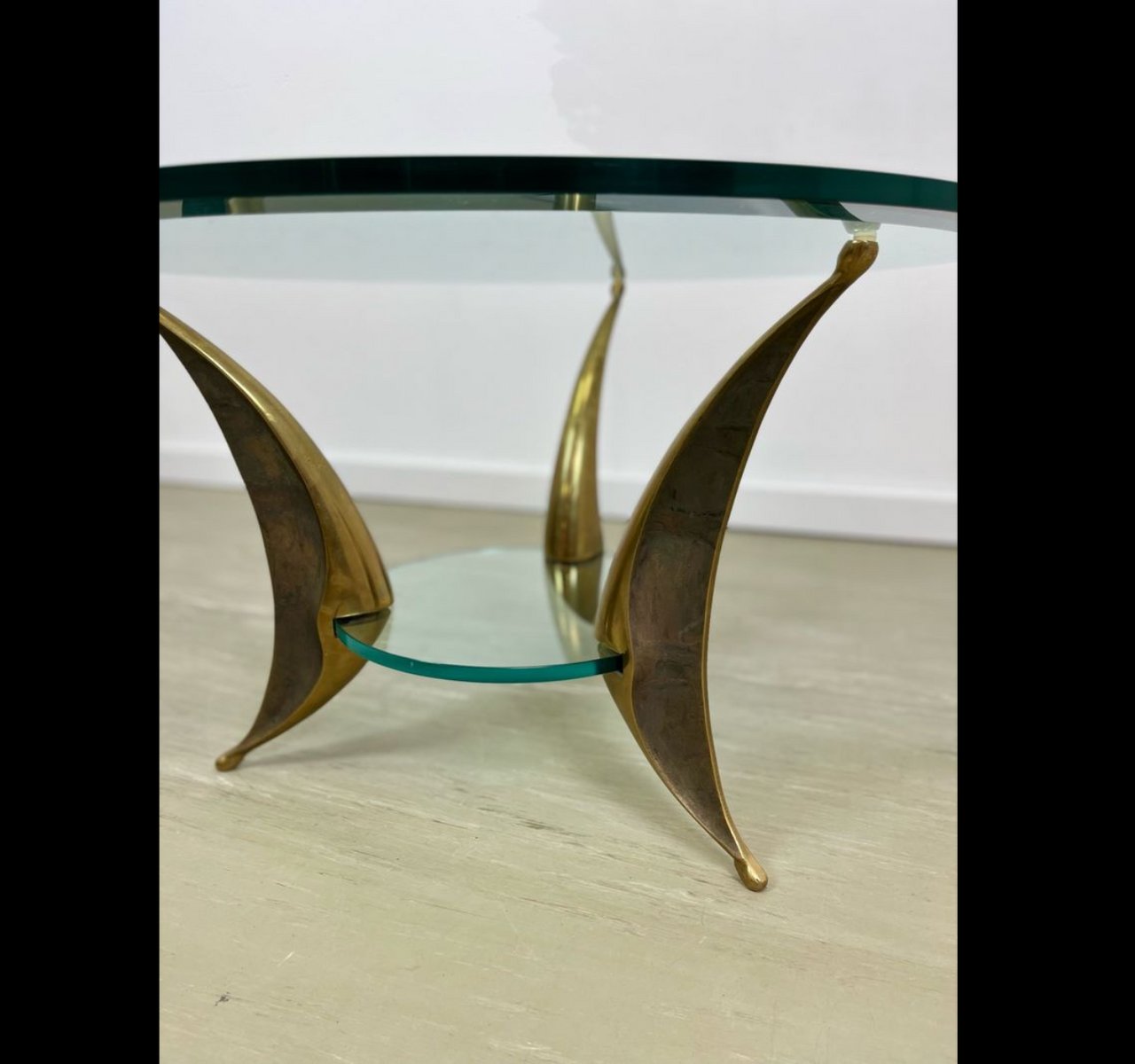 Vintage Bronze Coffee Table by Willy Daro, 1970s for sale at Pamono