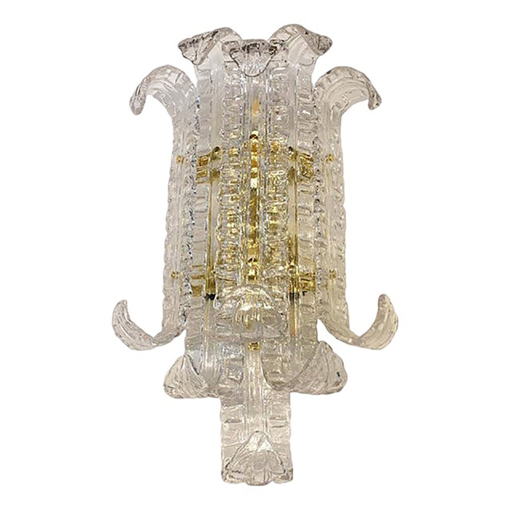 Transparent Lingue Murano Glass Wall Lamp by Simoeng for sale at Pamono