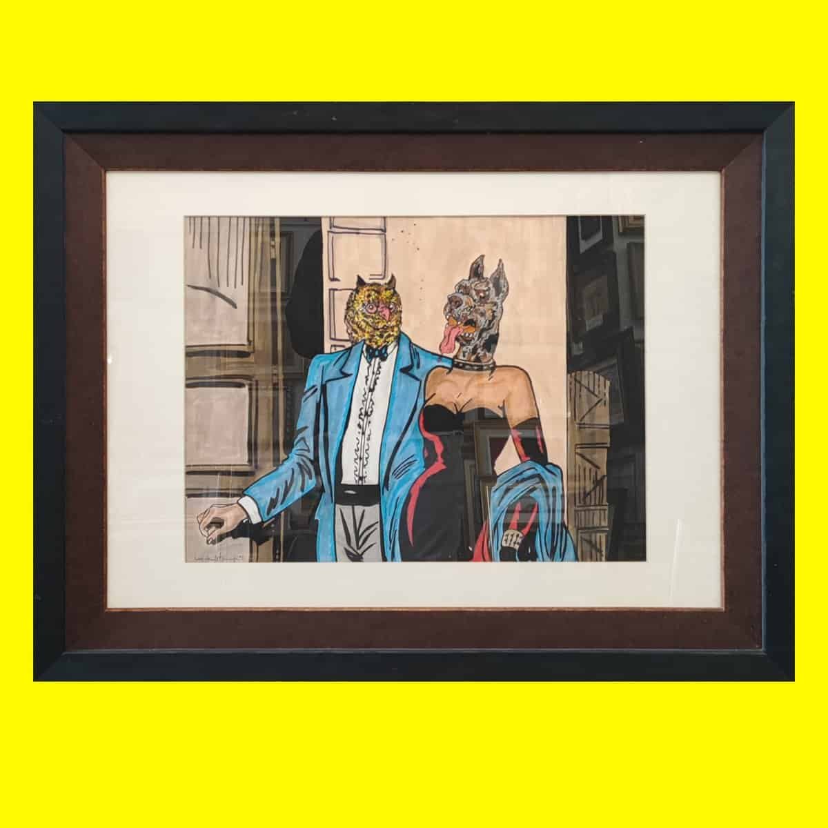 Max Hamlet, Animal Heads, Acrylic Painting on Board, Framed for sale at ...