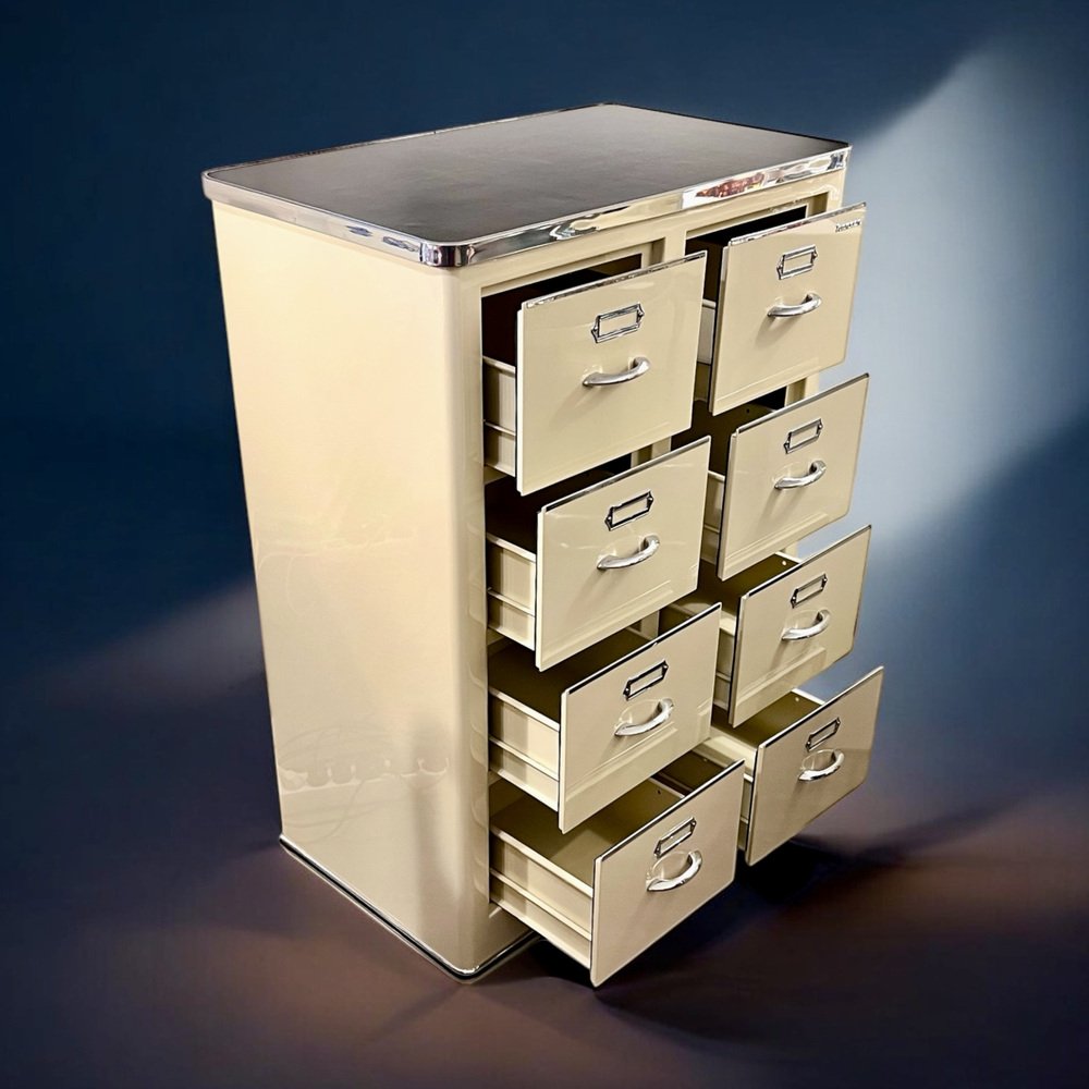 Metal Filing Cabinet by Hansen Berlin, 1950s, Steel Highboard Chest of ...