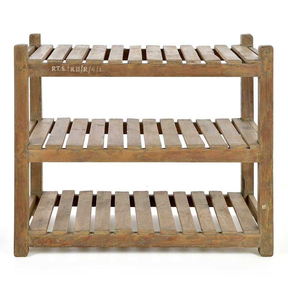 3-Tier Wooden Leg Shelf for sale at Pamono