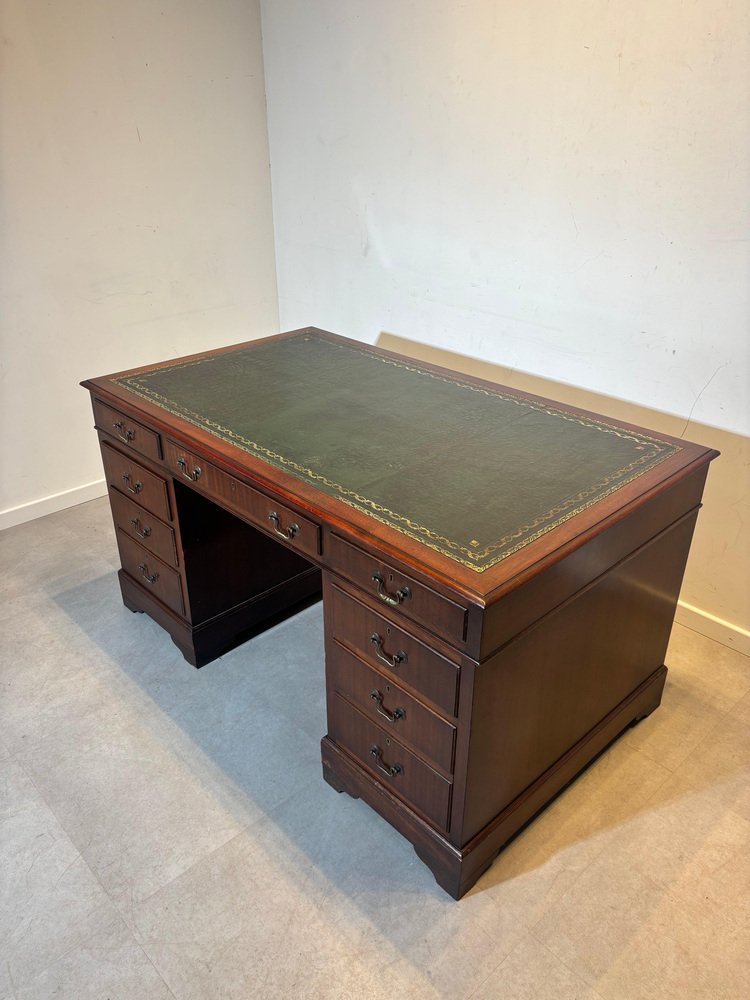 Antique English Desk in Leather for sale at Pamono