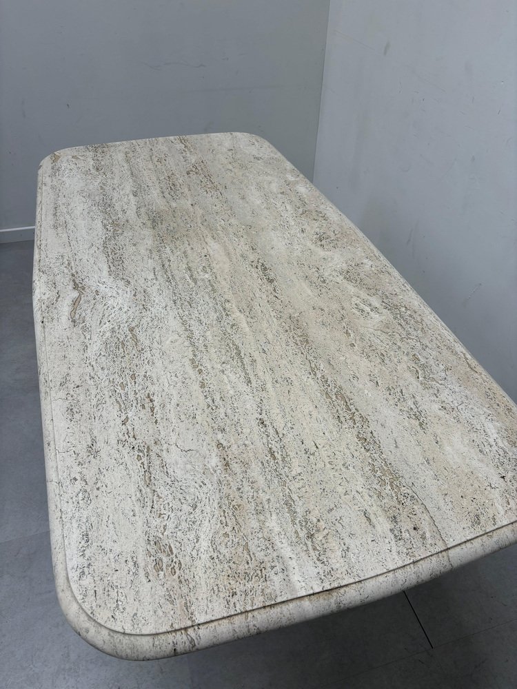 Italian Travertine Dining Table for sale at Pamono