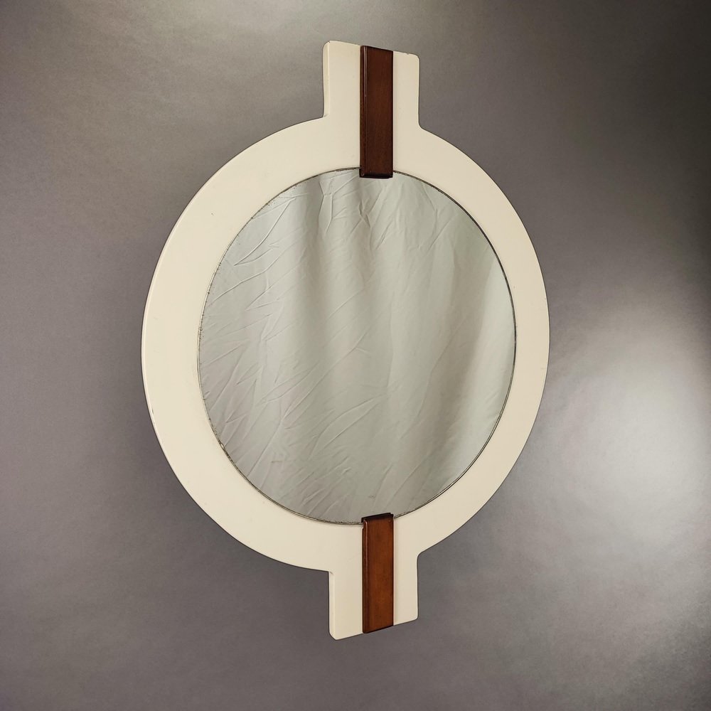 Postmodern Walnut Mirror, 1970s for sale at Pamono