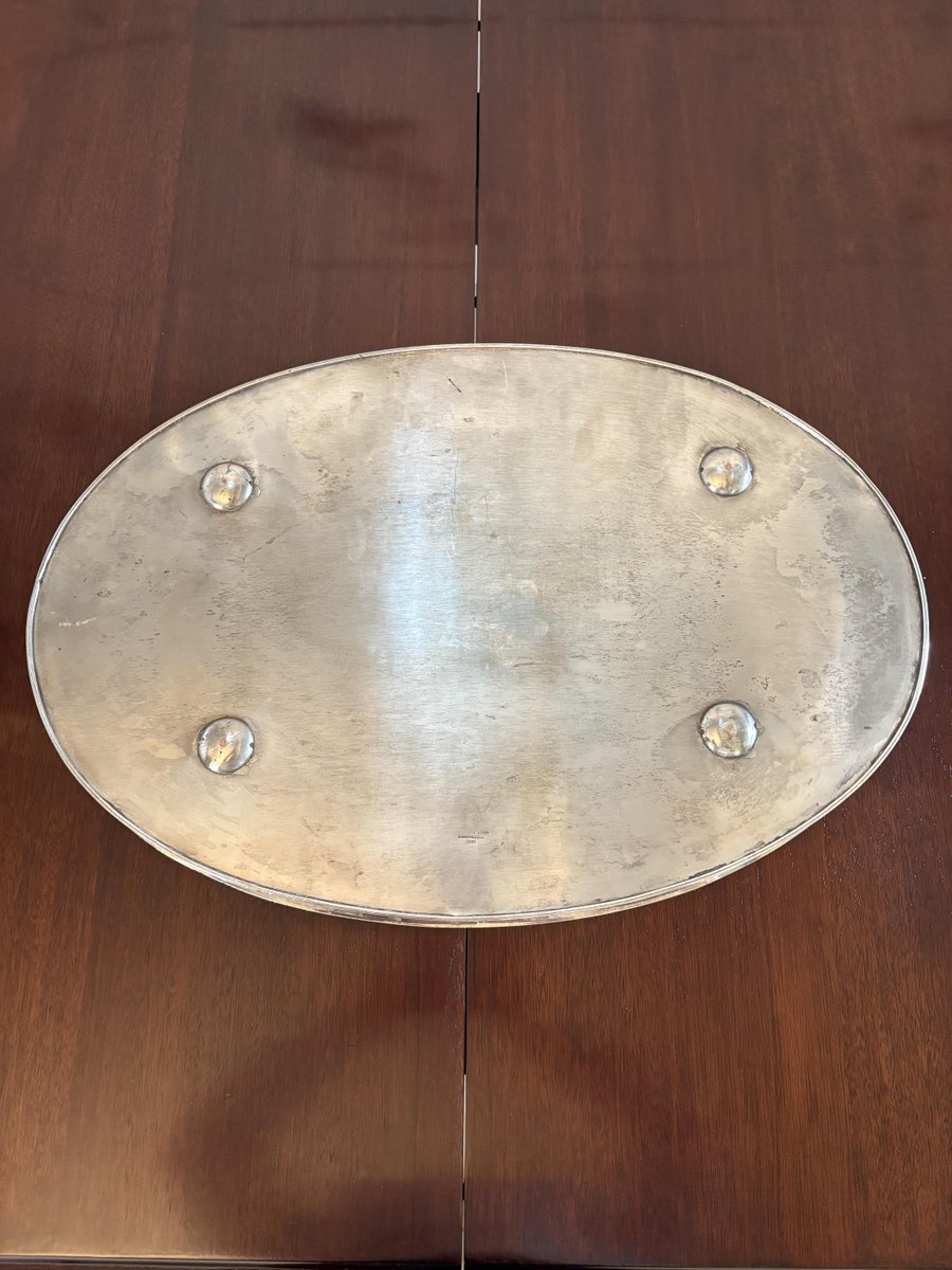 Antique Edwardian Silver-Plated Tea Tray, 1900s for sale at Pamono