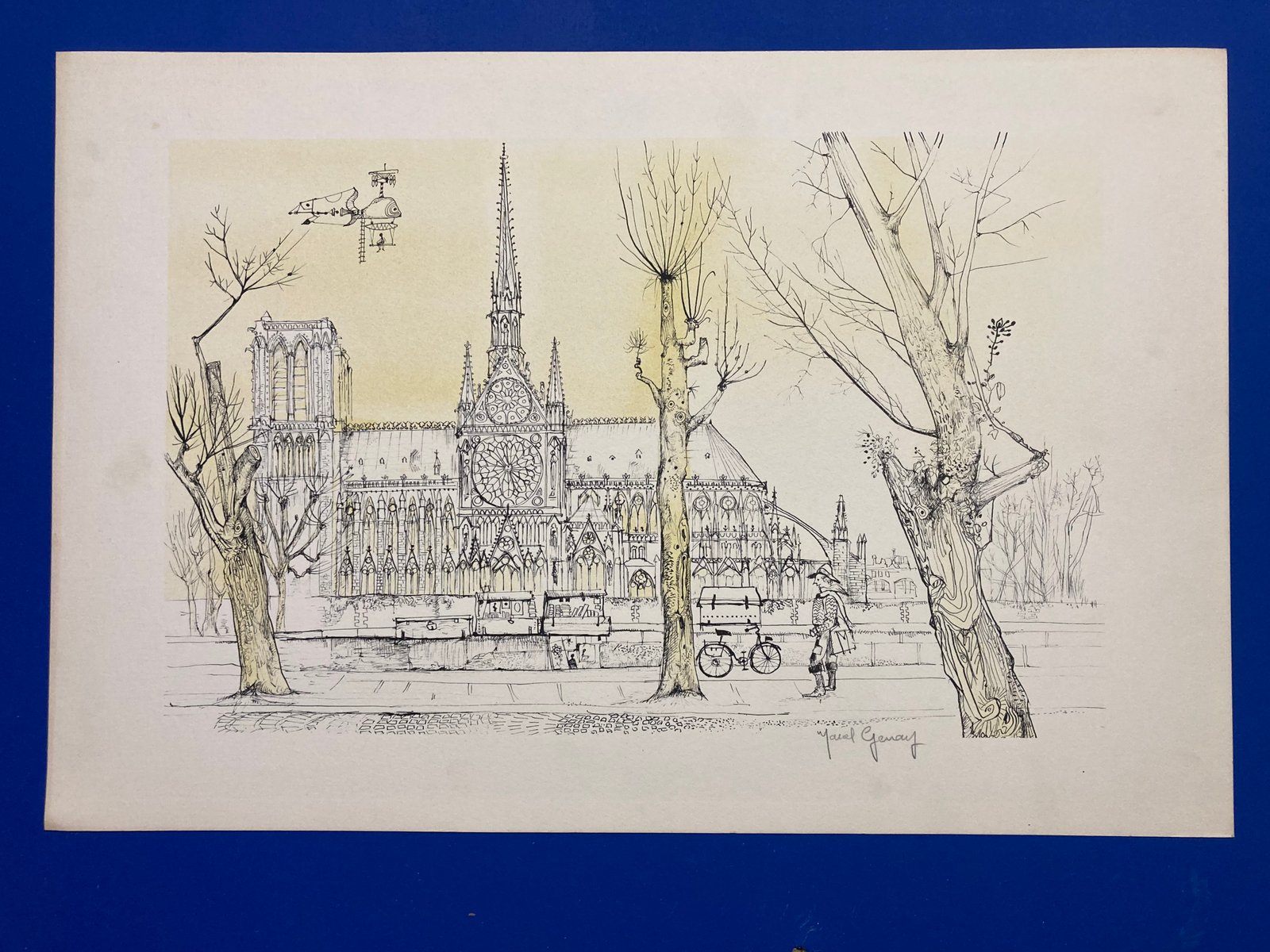 Marcel Genay, Notre-Dame-De-Paris, Lithograph, 1970s for sale at Pamono