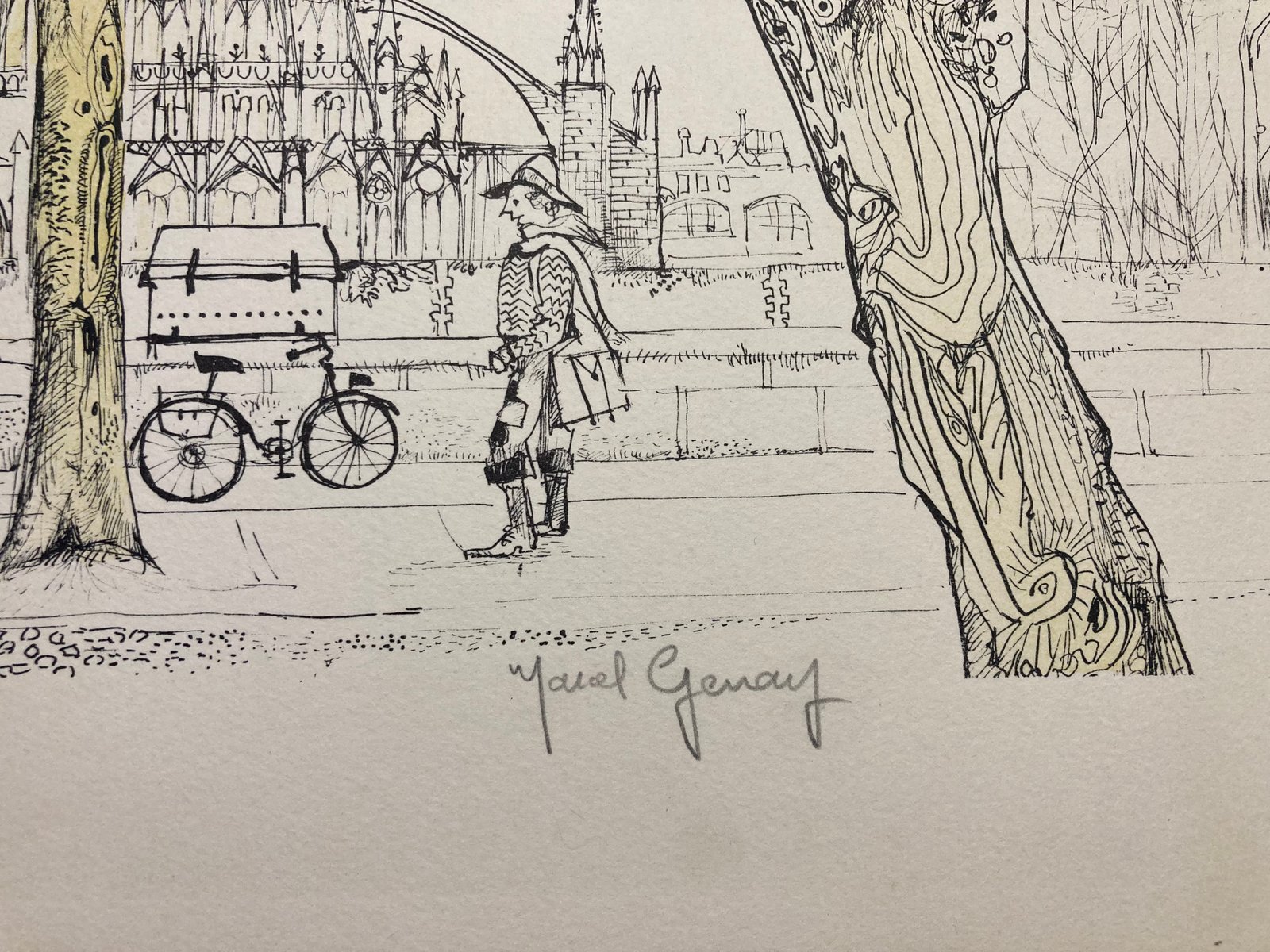 Marcel Genay, Notre-Dame-De-Paris, Lithograph, 1970s for sale at Pamono