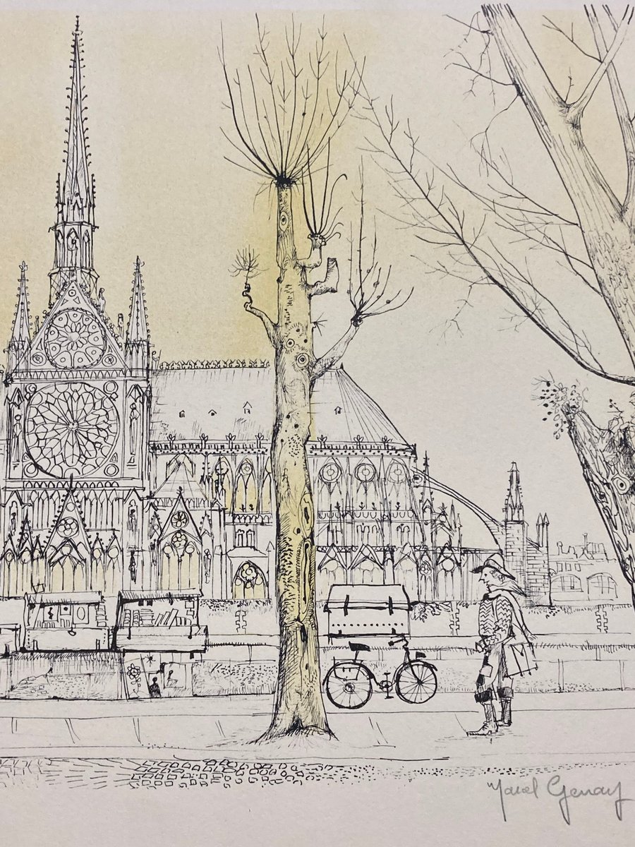 Marcel Genay, Notre-Dame-De-Paris, Lithograph, 1970s for sale at Pamono