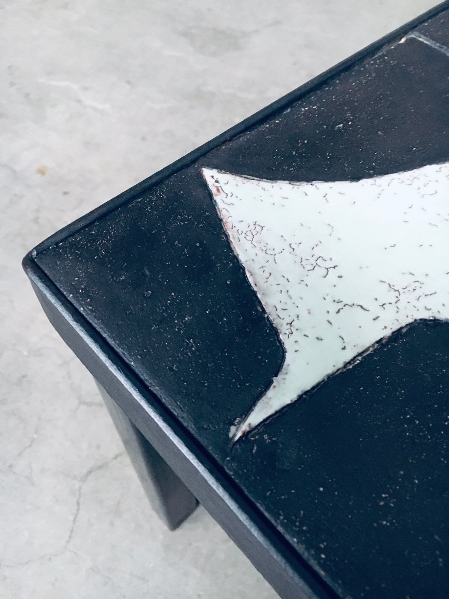 Ceramic Tile Side Table, Belgium, 1960s for sale at Pamono