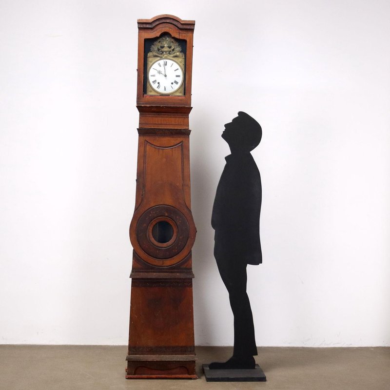 Antique Pendulum Clock in Fir for sale at Pamono