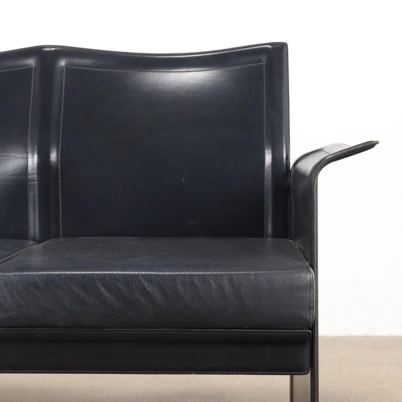 Vintage Sofa in Metal and Leather, 1980s for sale at Pamono