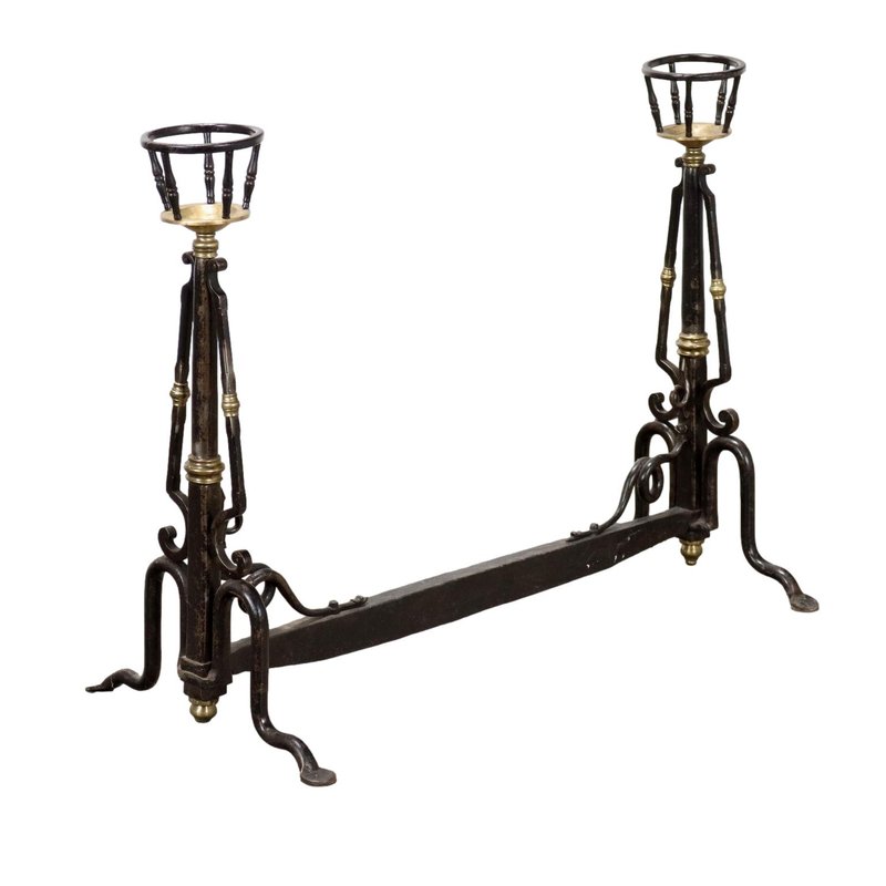 Antique Andiron in Wrought Iron for sale at Pamono