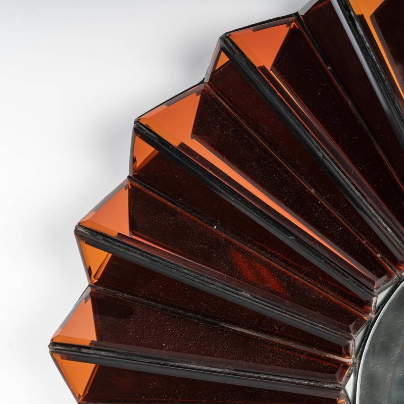 20th Century Wall Mirror Red Glass Plate Simba Model attributed to ...