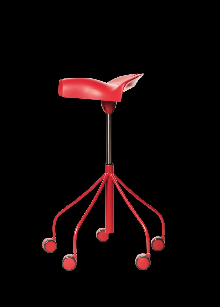 Red Binary Stool by Otto Canalda & Jordi Badia for BD Barcelona for sale at Pamono