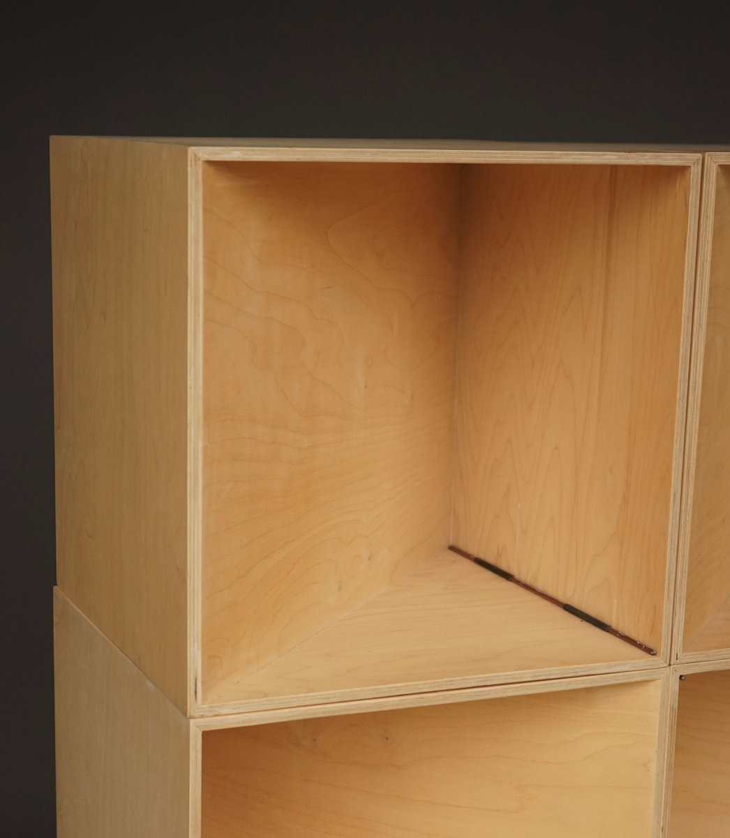 Transformable Cube Sculpture. 1980s, Plywood for sale at Pamono