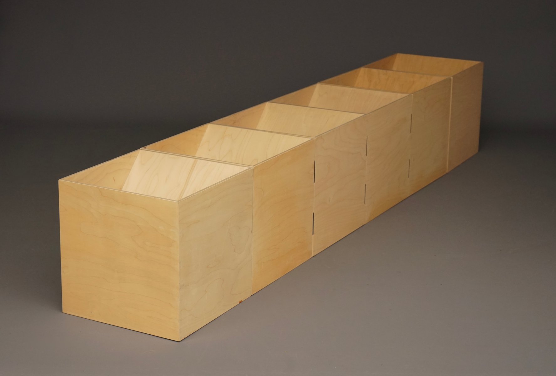 Transformable Cube Sculpture. 1980s, Plywood for sale at Pamono