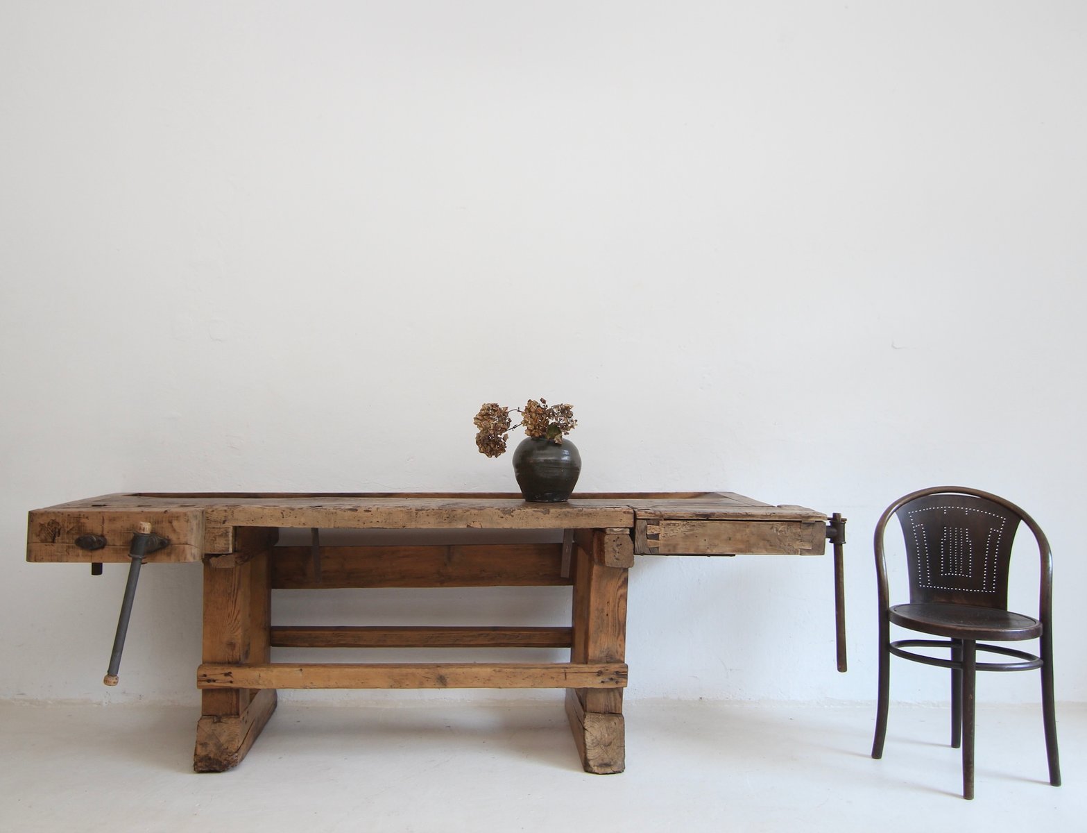 Vintage Oak and Pine Workbench, 1920s for sale at Pamono
