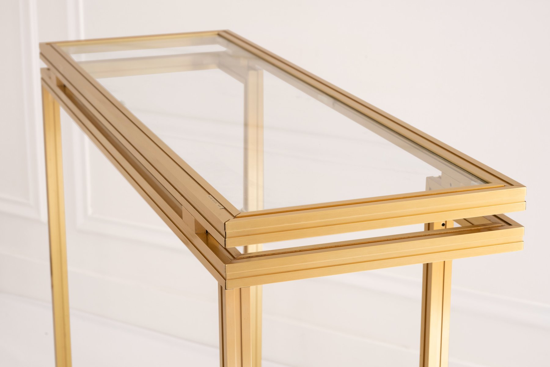 French Gilded Metal Console Table by Pierre Vandel, 1970s for sale at ...