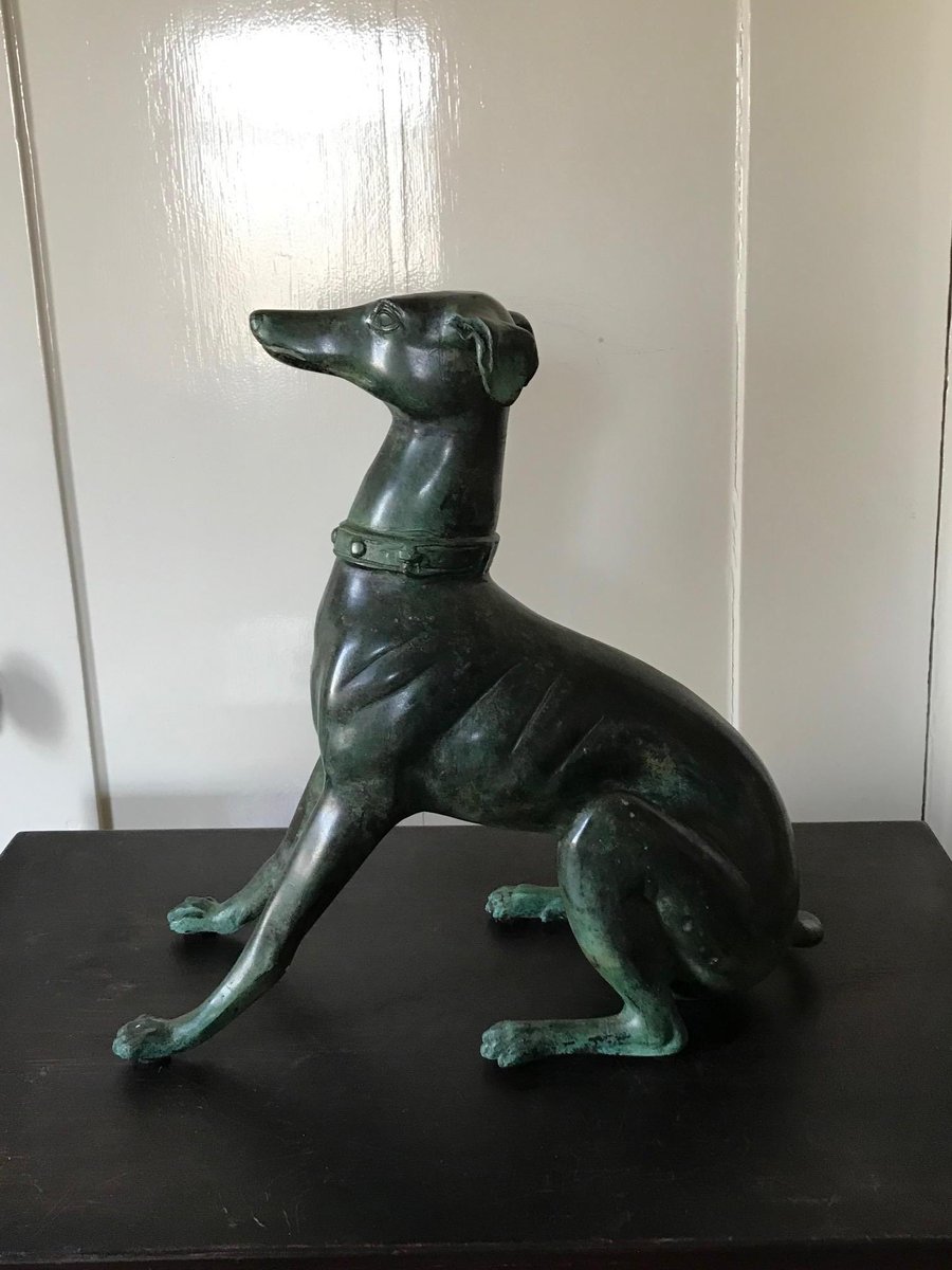 Belgian Artist, Sculptures of Whippet Dogs, 1975, Bronze, Set of 3 for ...