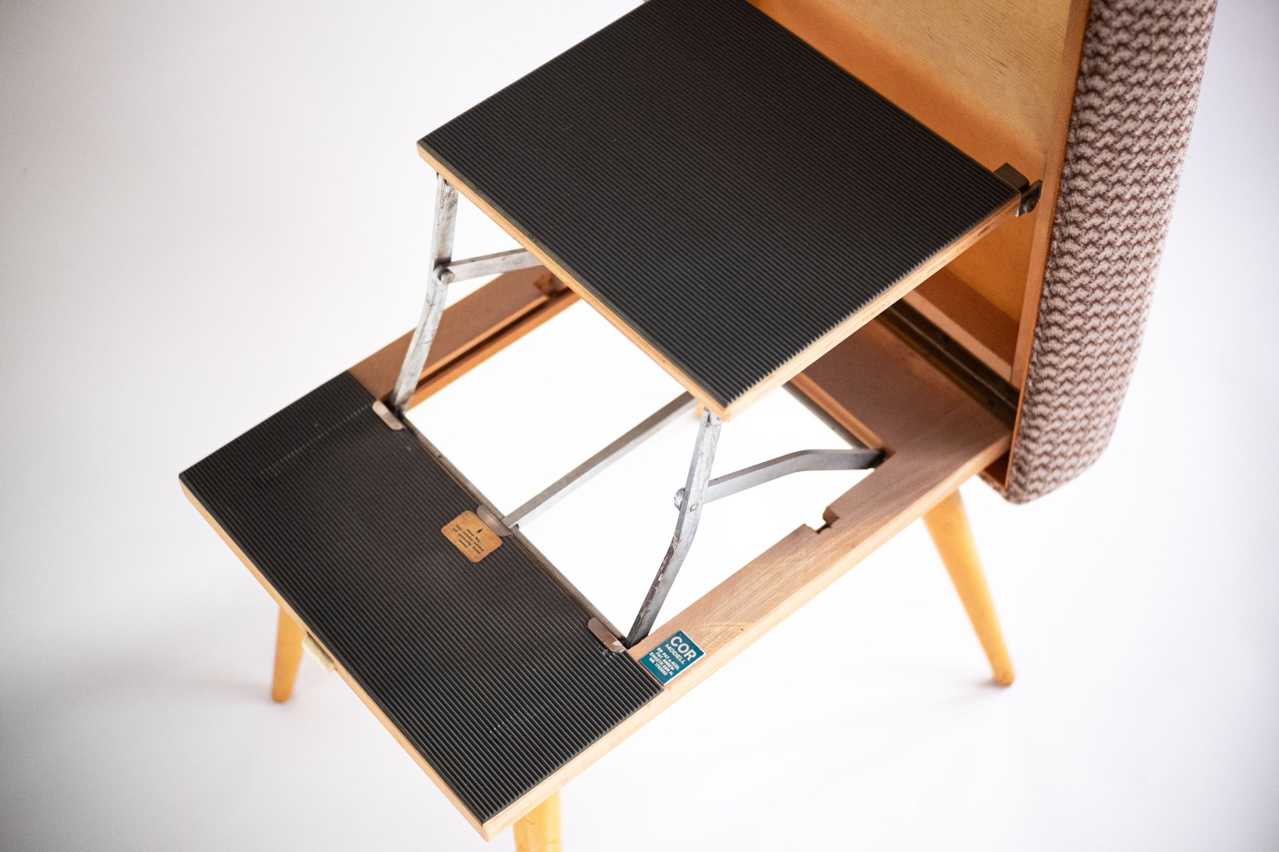 Mid-Century Stool with Integrated Step Ladder for sale at Pamono