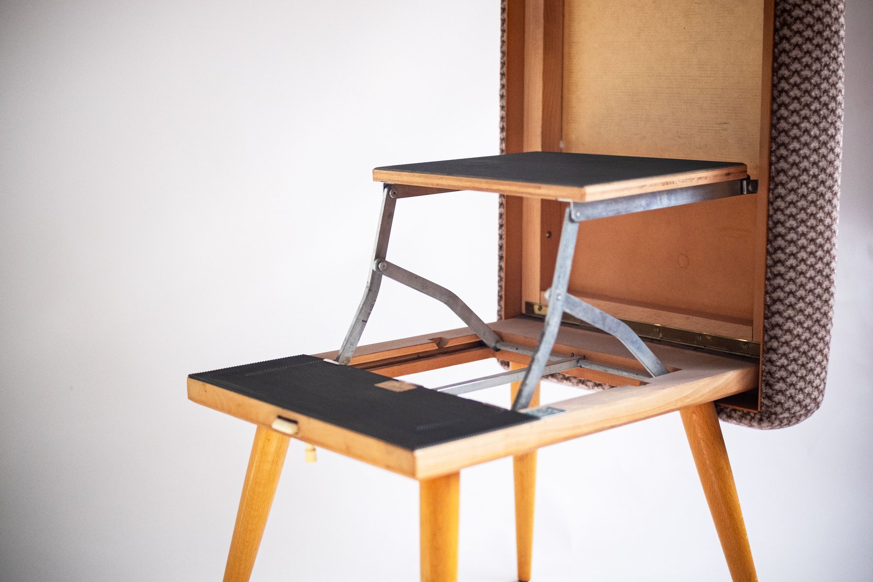 Mid-Century Stool with Integrated Step Ladder for sale at Pamono